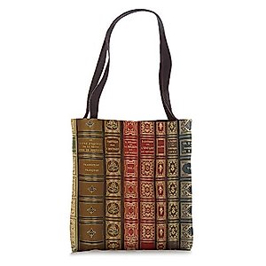 Antique Book Spine Bag For The Library Tote Bag