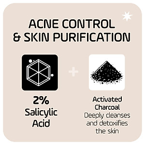 Asepxia Activated Charcoal Cleansing Bar for Enhanced Acne Control & Skin Purification with 2% Salicylic Acid, Ideal for Oily Skin and Reducing Blackheads - 4 Oz, 5-Pack