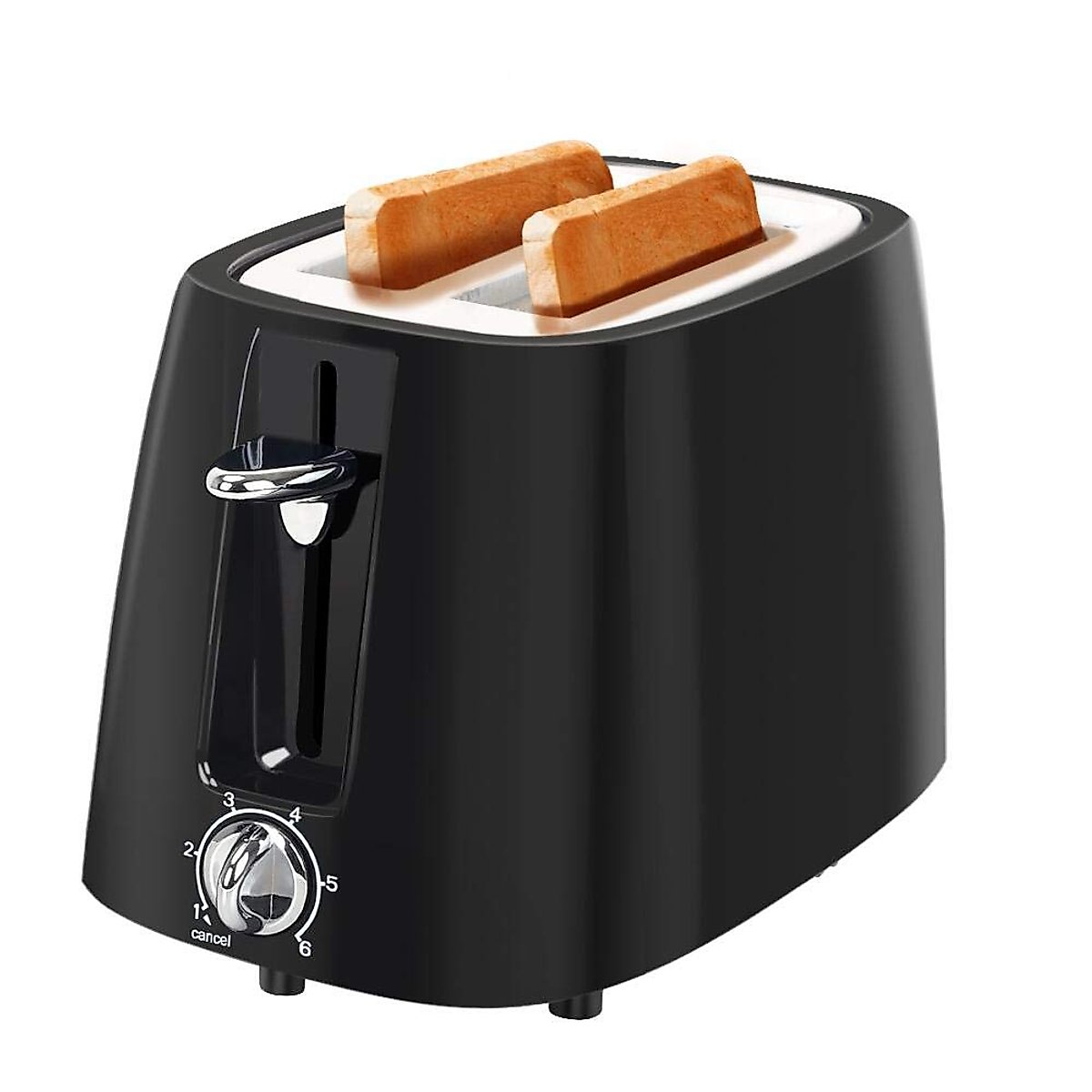 prepAmeal 2 Slice Toaster Bagel Toaster Small Bake Toaster with 6 Browning Setting, Cancel Function, Extra Wide Slots, for Bagels, Waffles, Breads, Puff Pastry, Snacks (2-Slice, Black)