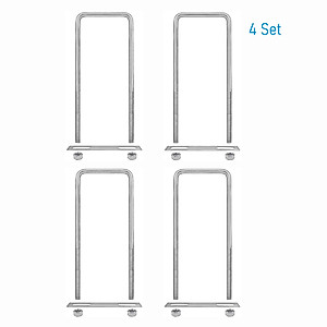 FOCMKEAS 4 Sets 304 Stainless Steel Square U-Bolts 2-3/4"(70mm)Inner Width, 7.09"(180mm)Length Stainless M8 with Nuts, Frame Plate, Accessories for Automobiles Trailer, Boat Trailer Industrial Parts