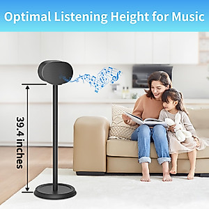 Heavy-Duty Speaker Stand for Sonos Era 300 Stand with Cable Management Floor Speaker Stands for Sonos Era 300 Speaker Stand for Easy and Secure Mounting, Black