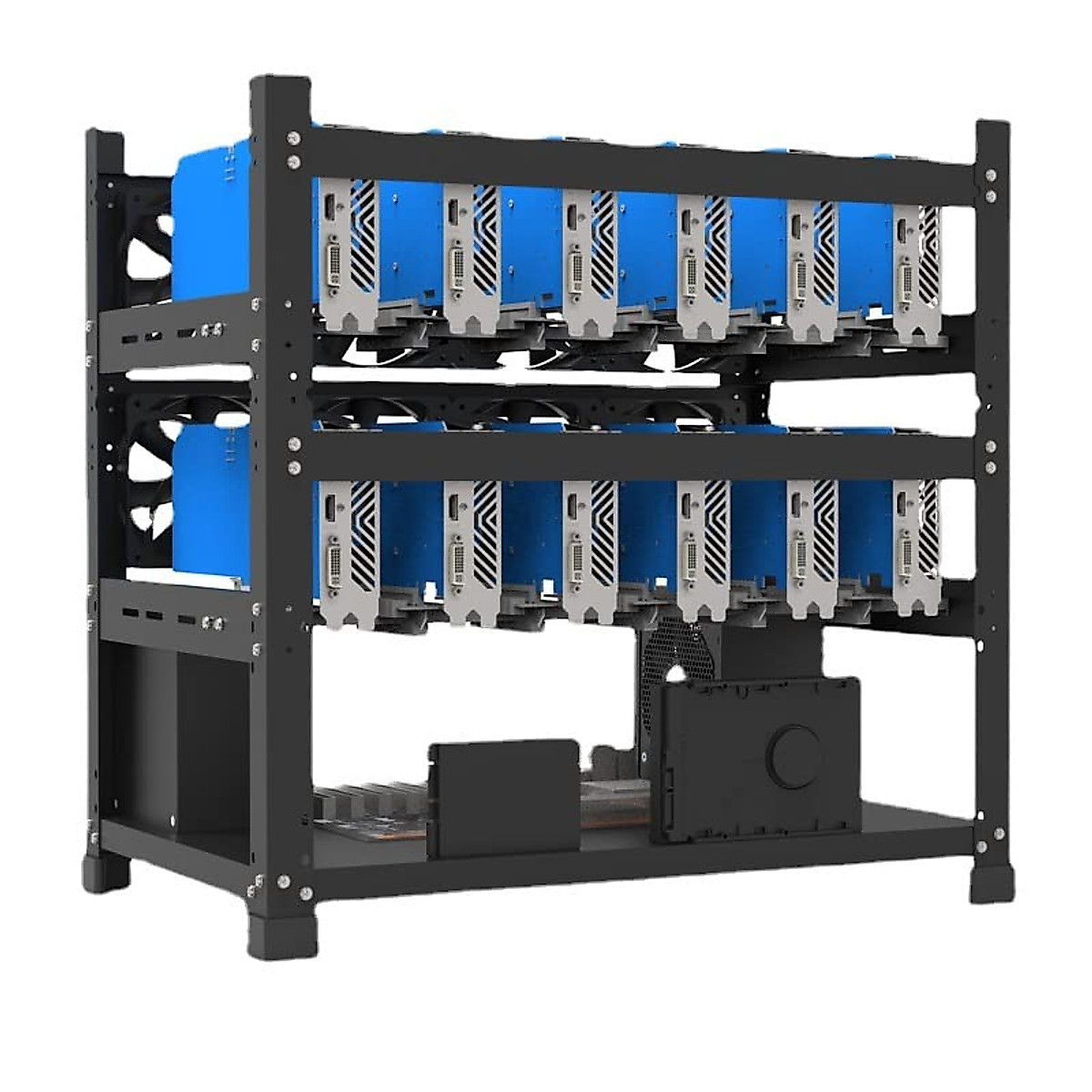 XIANXIAN Mining Rig Frame 12 GPU, Open Air Mining Rig Frame Mining Case Rack Motherboard Bracket Computer Case Support to Dual