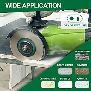 KURSTOL Diamond Cutting Disc - 4.5"/115mm Dual-Purpose Tile Diamond Saw Blade,Angle Grinder Blade Arbor 7/8"-5/8" for Cutting and Grinding Ceramic Tiles,Porcelain,Granite,Marble