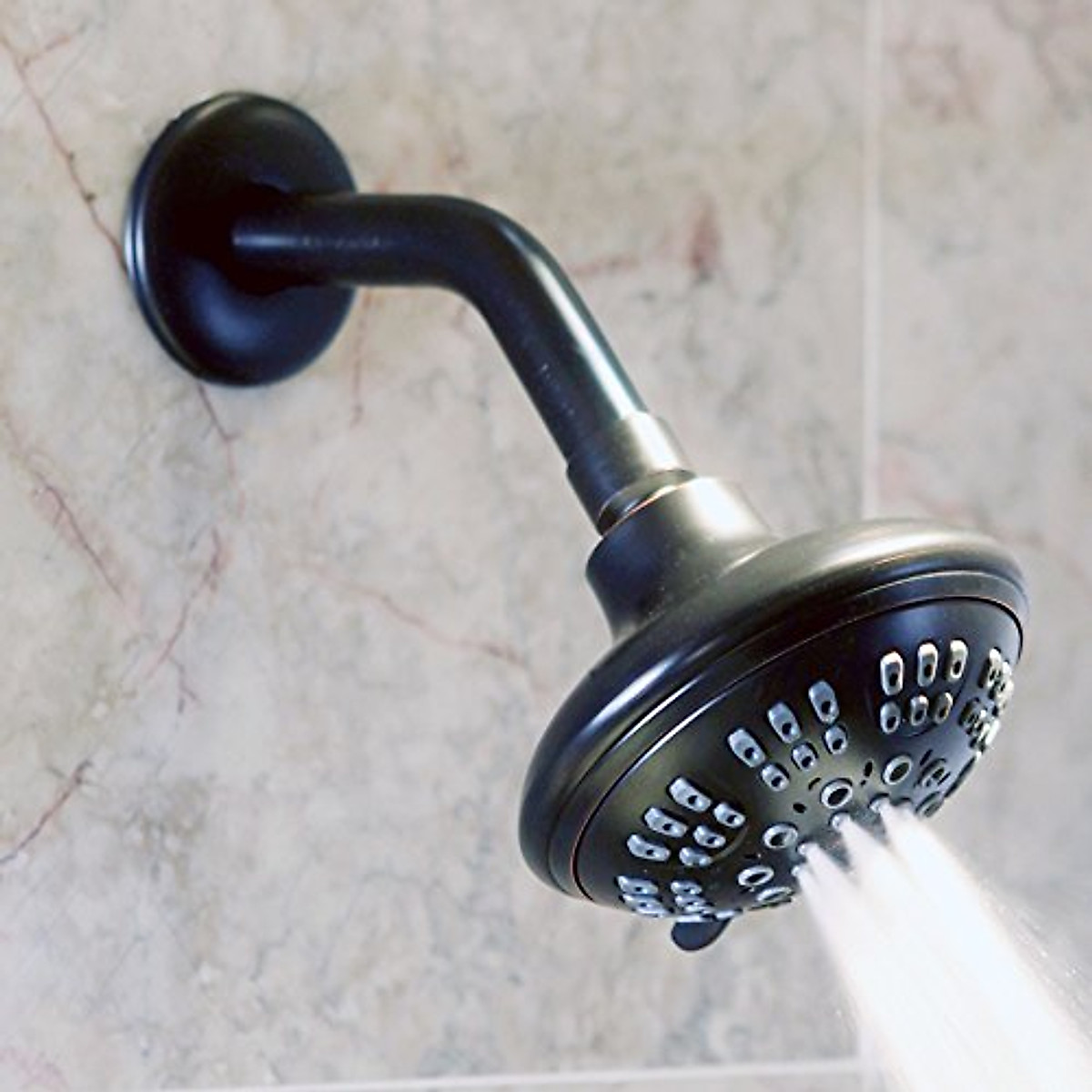 6 Inch Shower Arm And Flange - Solid Stainless Steel, Wall-Mounted For Fixed Shower Head & Handheld Showerhead Mounts - Aqua Elegante - Oil-Rubbed Bronze