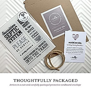 6x8 Inch Septic System Please Be Gentle Designer Bathroom Sign ~ Ready to Hang ~ Premium Finish, Durable