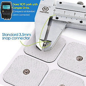 LotFancy TENS Unit Replacement Pads, 40 Pcs 2x2 Snap Electrodes Pads, Reusable Tens Pads for EMS Muscle Stimulator, Using 3.5mm Snap Connector