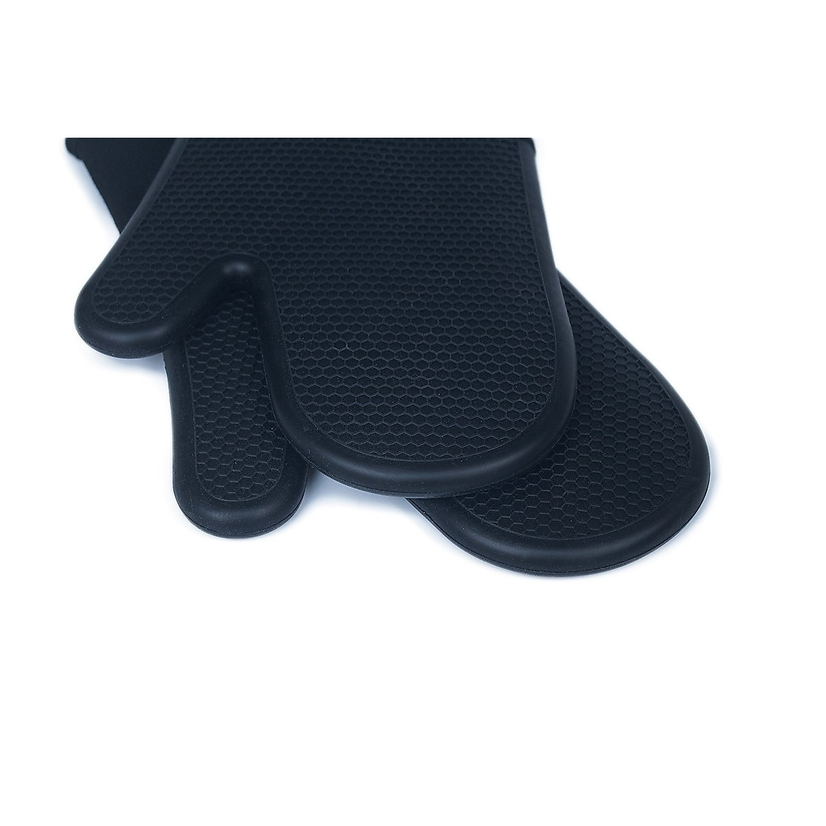 Honla Silicone Oven Mitts,Heat Resistant to 500 F,1 Pair of Non Slip Kitchen Oven Gloves for Cooking,Baking,Grilling,Barbecue Potholders,Black