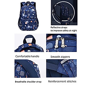 ETAISHOW Geometric Print Backpack for Girls Kids Bookbag for Elementary Middle School