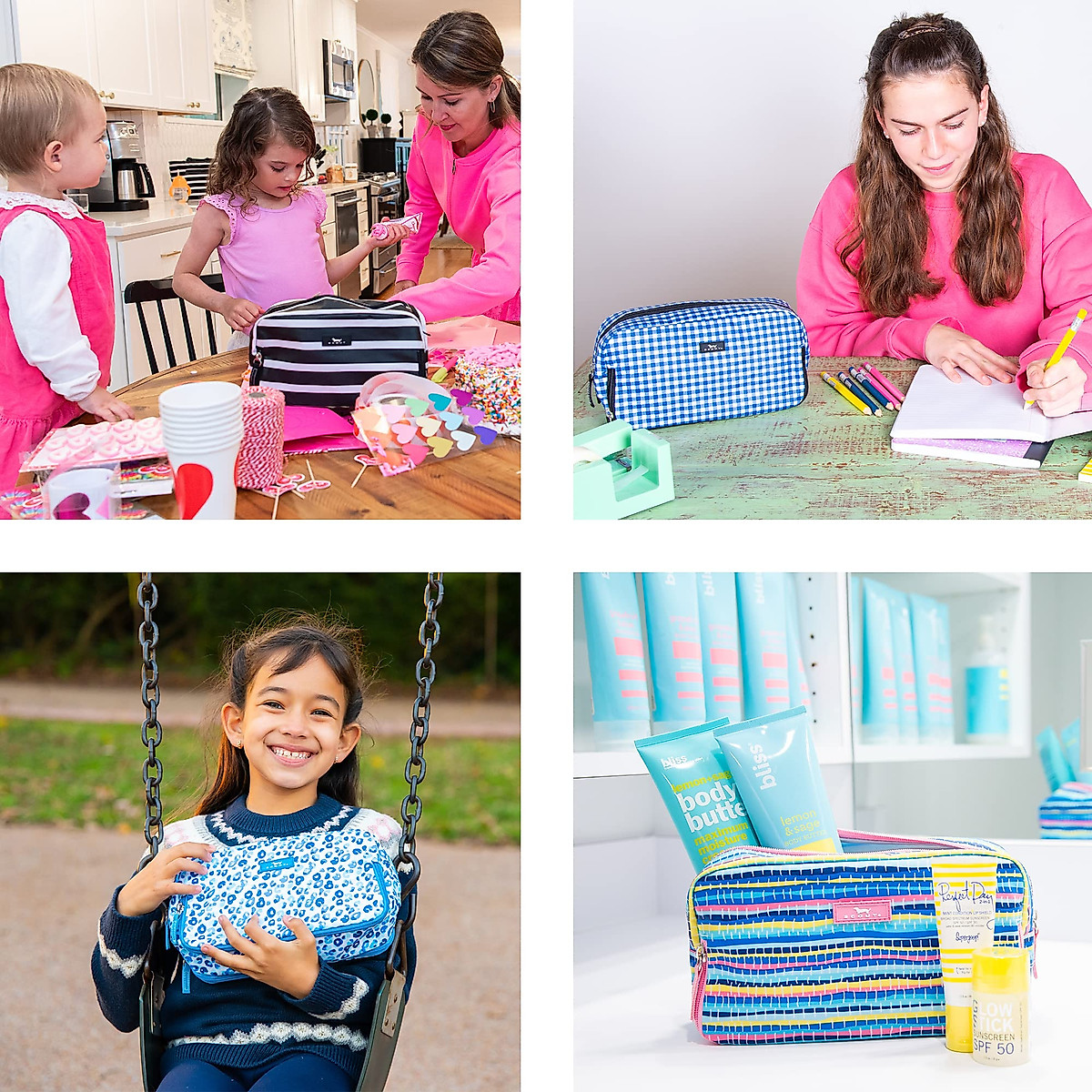 SCOUT 3-Way Bag - Travel Makeup Pouch and Toiletry Bag for Women with Three Zipper Compartments - Stands Upright, Wipes Clean