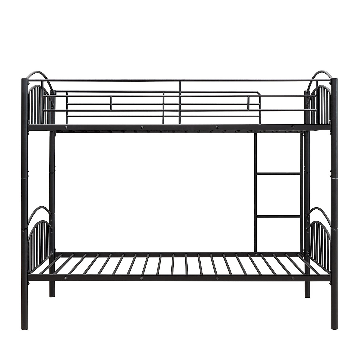 Twin Over Twin Metal Bunk Beds, Convertible Bunk Bed Divided into Two Beds for Kids Boys Girls Teens,Black