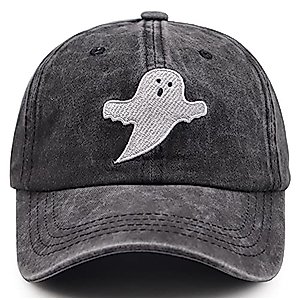 Splash Brothers Customized Halloween Decorations for Women Men, Spooky Ghost Embroidery Dad Hats, Adjustable Cotton Cute Vintage Baseball Cap