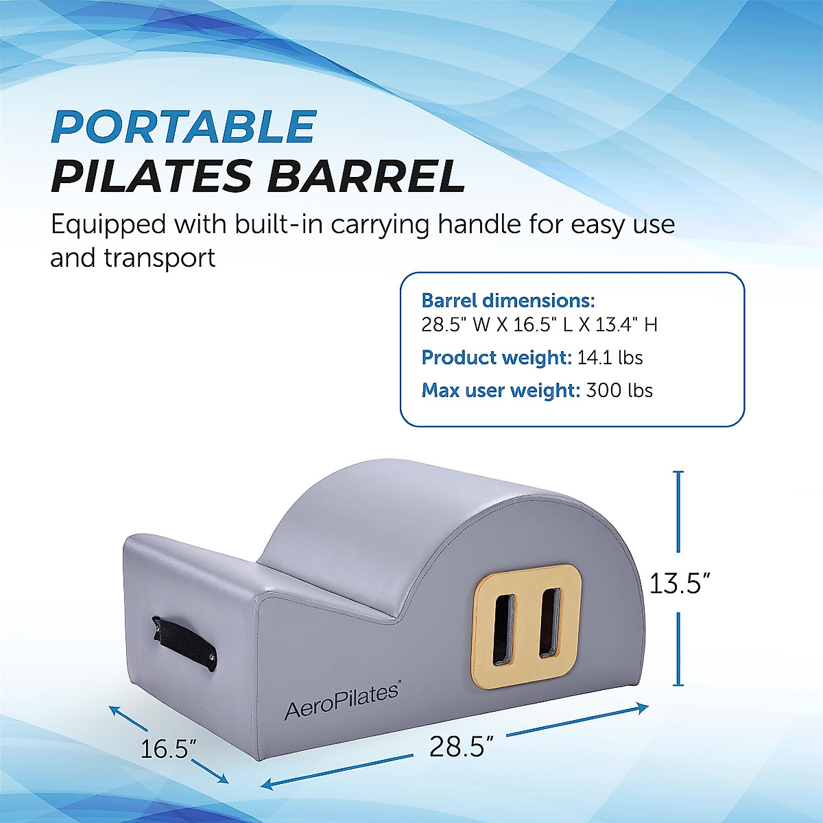 AeroPilates Precision Series Posture Corrector Barrel - Pilates Strength Workout Machine for Home Gym - Home Pilates Back Stretcher - Up to 300 lbs Weight Capacity