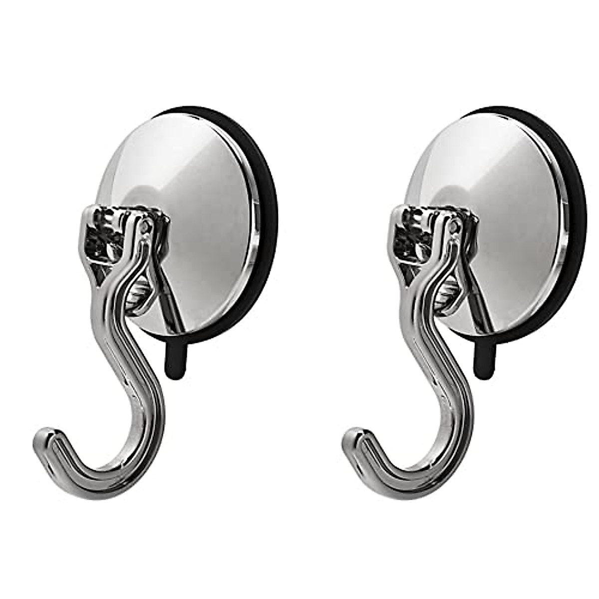 Bracketron Heavy Duty Vacuum Suction Cup MightyHooks Specialized for Many Surfaces - Kitchen, Bathroom & Home or Auto Organization (2 Pack)(Medium/Chrome)