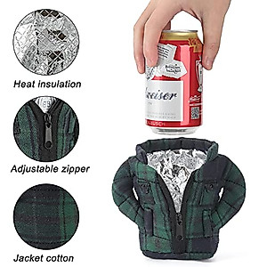 Beverage Jacket Can Cover Drink Insulated Coolers For 12oz Fun Gifts for Family and Fiends Green
