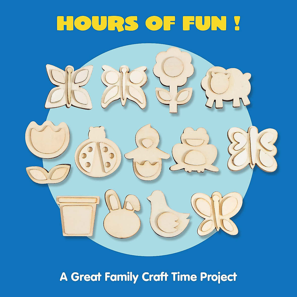 JOYIN 12 Wooden Magnet Creativity Arts & Crafts Painting Kit for Kids, Decorate Your Own Painting Gift for Easter Basket Stuffers, Birthday Parties and Family Crafts, Party Favors for Boys Girls