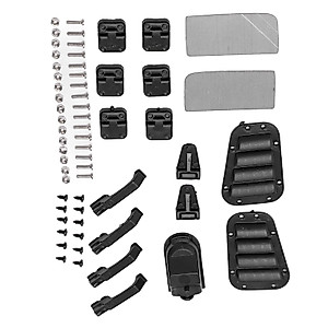 Dilwe RC Door Hinge Handle, Plastic, Car Door Hinge Handles Kit for T4 1/10 RC Vehicle Upgrade Parts, 6 Pcs/Set, Black