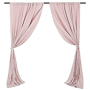 MoKoHouse 10ft x 8ft Pink Backdrop for Parties Pink Backdrop Drape for Birthday Valentines 2 Panels 5ft x 8ft
