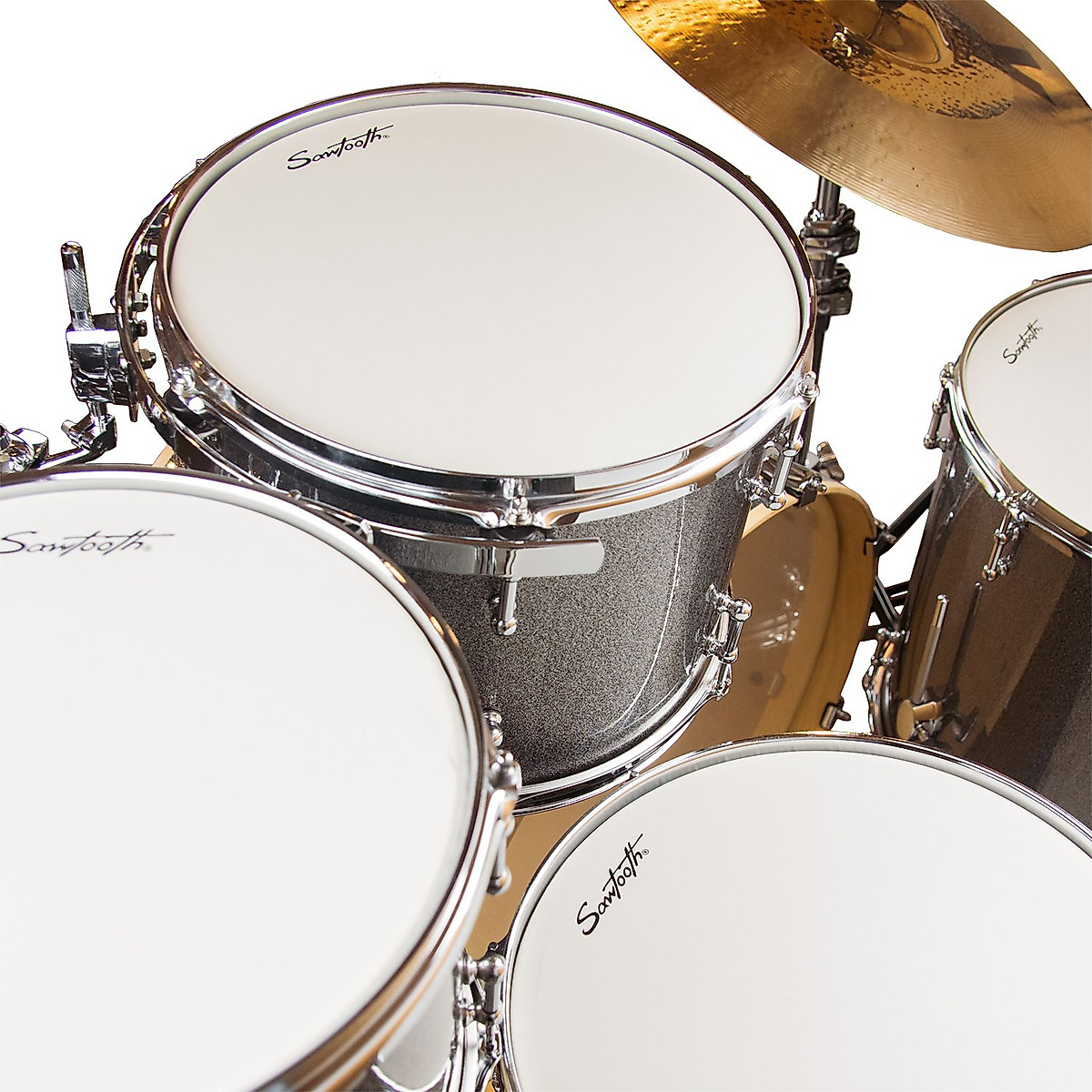 Sawtooth Command Series 6-Piece Shell Pack with 24" Bass Drum, Silver Sparkle, (ST-COM-6PC-24-SSPK)