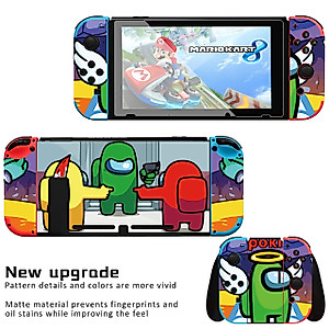 oqpa for Nintendo Switch Skin Cute Kawaii Cartoon Character Design Sticker,Fun Funny Fashion Cool Switch Game Skins for Us Girls Boys Kids Stickers+Tempered Glass Film for Nintendo Switch(Angel)