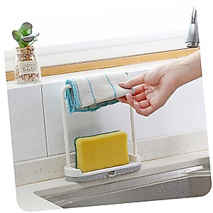 Sink Drying Dual- Dish Organizer Dishcloth for Soap Removable Rack Plastic and Sponge Cloth Brush Rackgrey Rag Storage Kitchen Stands with Countertop Holder Grey