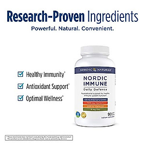 Nordic Naturals Nordic Immune Daily Defense - 90 Soft Gels - Vitamin C, Vitamin D3, Zinc & Elderberry Extract - Immune Support, Antioxidant - Non-GMO - 30 Servings