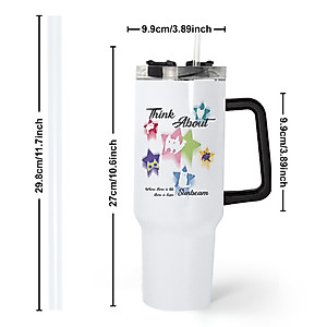 sweet grain 40oz Sublimation Tumbler with Handle and Straw Lid, 20 Pcs Double Wall Vacuum Reusable Stainless Steel Insulated Water Bottle Travel Mug Cup, Mixed Color, DIY Gift