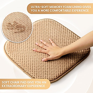 BSAOUTZ Seat Cushions for Dining Chair 4 Pack, 16×16 Kitchen Chair Cushions, Non Slip Washable Chair Pad for Kitchen Chair, Rocking Chair, Outdoor Chair, 16x16 Taupe