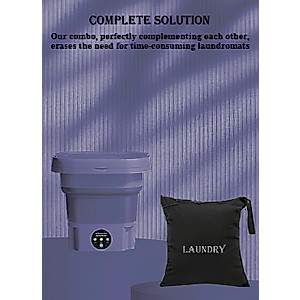 Portable Washing Machine-Mini Washing Machine Foldable-Portable Washer Machine-WATERPROOF Laundry Bag -8L Capacity for Clothes, Socks-Perfect for Travel-Apartments, Dorms-Mini Washing Machine-(Purple)