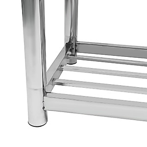 3 Tiers Standing Commercial Kitchen Sink Set, Stainless Steel Double Bowl Kitchen Sinks with Faucet and Drain Pipe, Utility Restaurant Kitchen Sink Garage Sink 47.2" x 17.5" x 31.5"