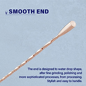 2 Pcs 12 Inches Bar Spoon, Long Handle Mixing Stirrers for Drink, Briout Stainless Steel Bar Cocktail Shaker Spoon, Rose Gold