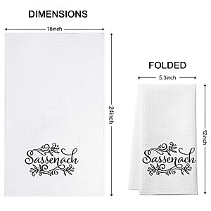 WCGXKO Outlander Inspired Sassenach Decorative Flour Sack Kitchen Decor Kitchen Towels (Sassenach Towel)