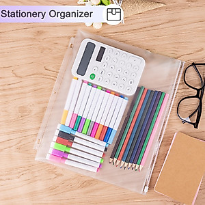 Antner 18 Pack Zipper Binder Pockets for 3 Ring Binder, Clear PVC 3 Holes Letter Size Binder Pouch Document Storage Bags Binder Folders Loose Leaf Inserts Sheet Page Protectors for Office School Home