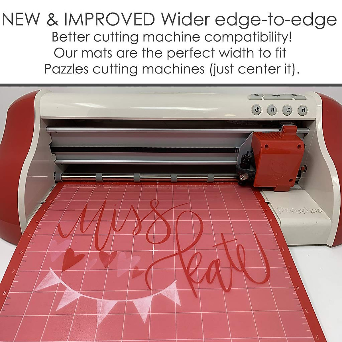 MK Mat for Cricut Silhouette - 12"x12" - New & Improved (Wider & Better Markings) - Standard Stick Pink Cutting Mat (3 Pack) - by Miss Kate Cuttables