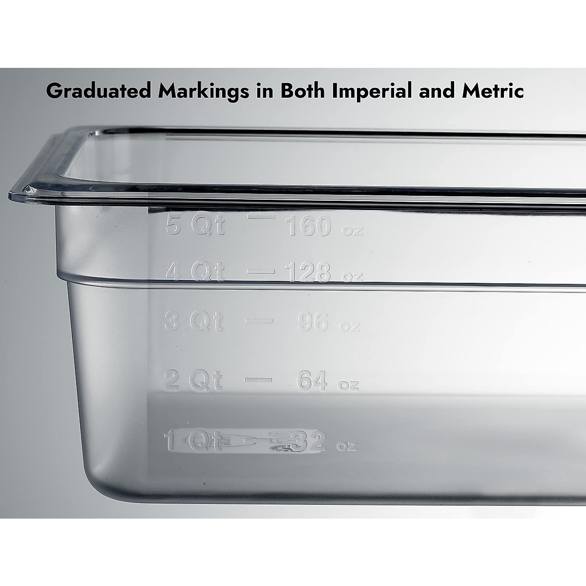 CURTA 6 Pack NSF Food Pans, Half Size 4 Inch Deep, Commercial Polycarbonate Plastic Clear Freezer-Safe