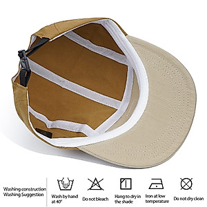 Croogo Flat Brim Baseball Cap 5-Panel Trucker Cap Golf Tennis Sports Cap Sunshade Peaked Cap Five Panel Hat Cap,Khaki-BB1