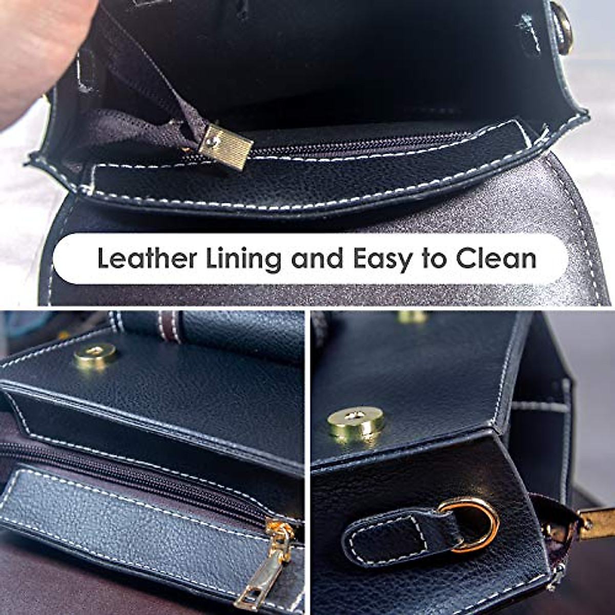 Little Bee Women's Mini Backpack Faux Leather Backpack Designer Cute Girls Convertible Purse Stylish Crossbodybag (Black)