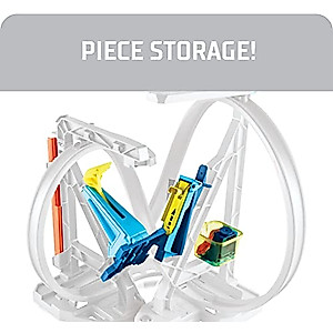 Hot Wheels Track Set and 1:64 Scale Toy Car, Track and Loop Building Kit with Adjustable Set-Ups and Jump, Infinity Loop Kit