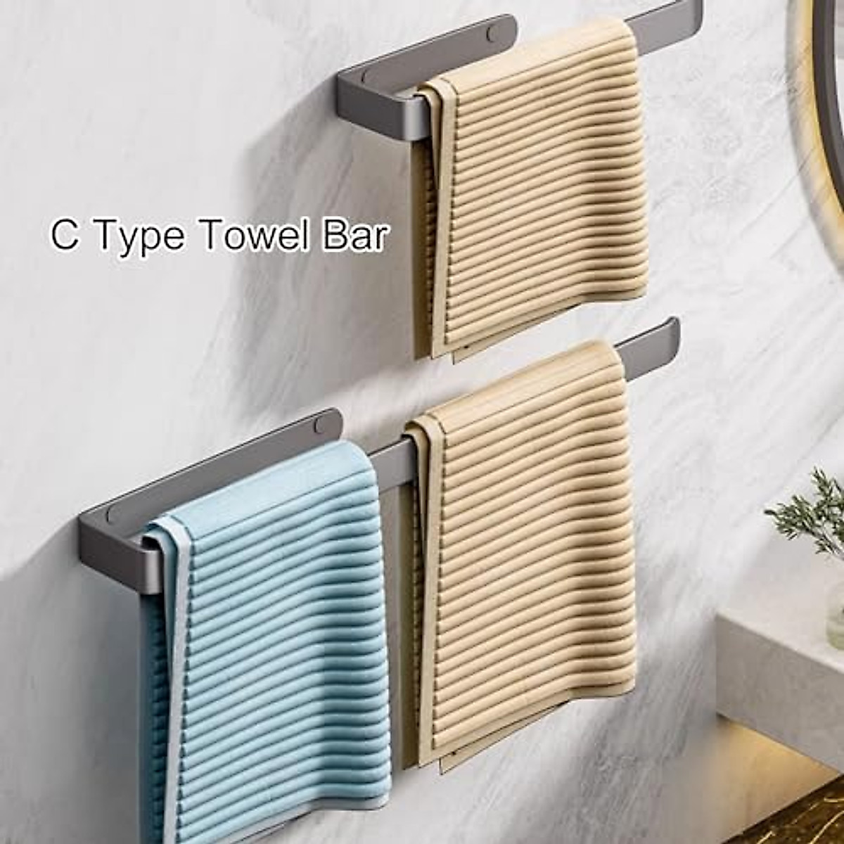 Towel Racks, Towel Rack Wall Mounted, Towel Bar, Towel Holder, Bathroom Hardware Accessory for Bath Vanity Kitchen Door Shower (Color : White, Size : 6.9in/17.5cm)