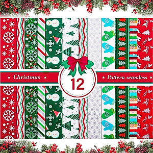 Christmas Washi Tape - 12 Rolls Holiday Washi Tapes 3 Sizes Red Green Christmas Duct Tape Silver Foil Masking Tape Assortment Xmas Tape for Christmas Scrapbook Journal DIY Craft Gift Wrapping