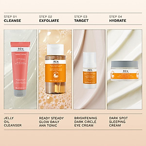 REN Clean Skincare Radiance Overnight Glow Dark Spot Sleeping Cream - Hydrating Facial Moisturizer, Clinically Proven to Reduce the Appearance of Dark Spots, Awake to Dewy & Glowing Skin