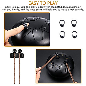 Vilihkc 6 inch 8 note Steel Tongue Drum,Percussion Instrument Handpan Drum C Key with Bag, Music Book and Mallets for Meditation Entertainment Musical Education Concert Yoga