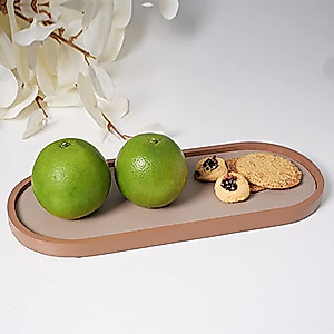 Tynulox Wood Coasters for Drinks | Warm Brown Oblong  Multipurpose Plate | Wooden Shallow Storage Tray