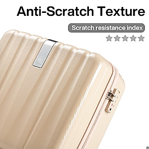 Hanke 14 Inch Underseat Carry On Luggage with Wheels Hard Shell Suitcases Carry On Bag Lightweight Small Mini Suitcase Tsa Luggage for Travel Christmas Gifts for Birthday（Cuba Sand）