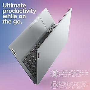 Lenovo IdeaPad 1 Silver Slim Laptop Intel Processor N4020 up to 2.8Ghz 4GB DDR4 128GB SSD 14in FHD LED HDMI Win 11 Webcam (LE14-Renewed)