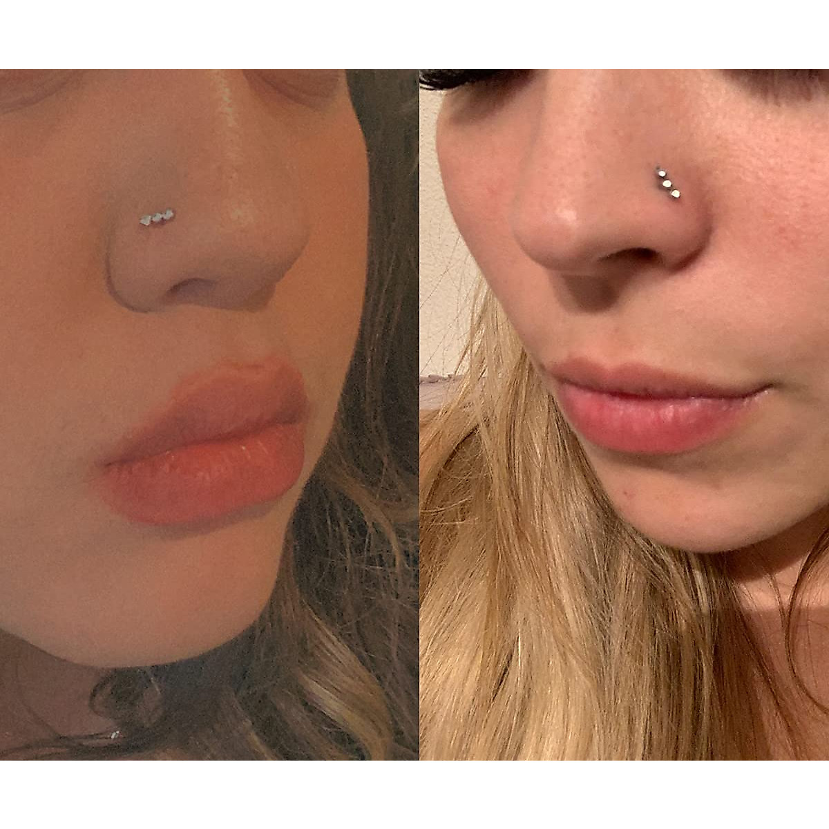 QWALIT Nose Rings Nose Rings Hoops Nose Piercings Double Hoop Nose Rings for Women Nose Piercing Jewelry Hoop Nose Rings Nose Rings Surgical Steel Rose Gold