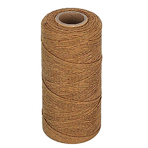 GLOGLOW 2 Rolls Warp Thread Warp Yarn Pure Cotton Yarn Tensile Resistant 8/4 Warp Thread for Knitting Tatting Carpet Tapestry(Brown + Light Blue)