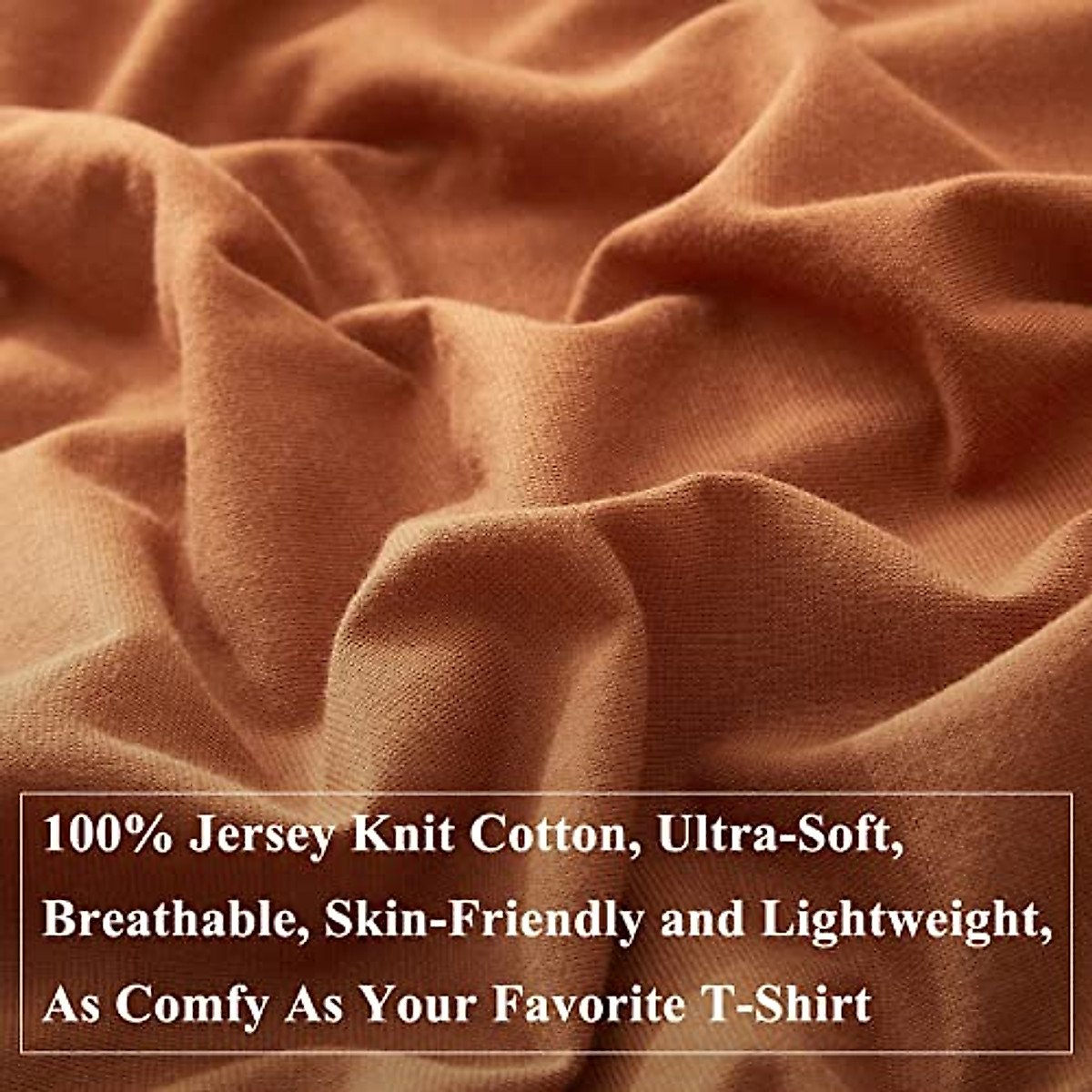 EAVD Modern Style Pumpkin Color Duvet Cover Twin Soft 100% Jersey Knit Cotton Caramel Pumpkin Boho Bedding Set 1 Twin Duvet Cover with 2 Pilllowcases Solid Duvet Cover with Zipper Closure