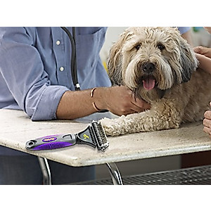 Hertzko Cat Dematting Tool Double Sided Dog and Cat Dematting Comb - for All Pets - Effortlessly Removes Tangles, Mats, and Loose Fur - Safe, Easy Grooming for Cats and Dogs