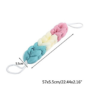 INGVY Dry Brushing Body Brush Durable Long Stretch Sponge Back Scrubber Bath Net Pull Brush Strip Bathroom Body Cleaning Washing Sponge Bathroom Supplies (Color : C)