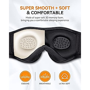 MUSICOZY Sleep Headphones Bluetooth Sleep Mask 3D Wireless Music Sleeping Headphones Headband Eye Mask Sleep Earbuds for Side Sleepers Mom Men Women with Speakers Cool Tech Gadgets Gifts